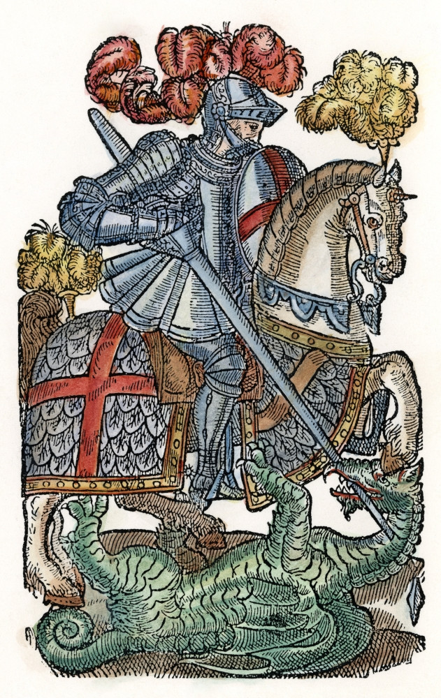 Red Cross Knight, 1598. /Nthe Red Cross Knight. Woodcut From The 3Rd ...