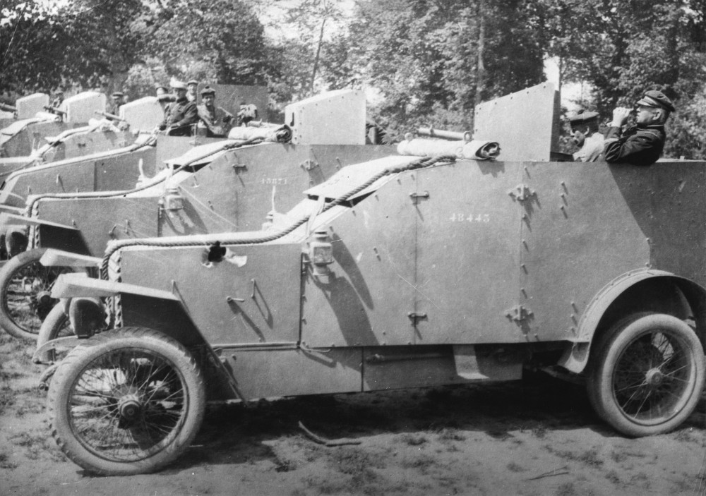 Wwi: Armored Car, C1915. /Na Row Of Armored Cars. Photograph, C1915 ...