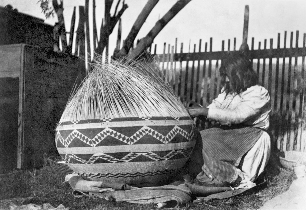 Pomo Basket Weaver, C1900. /Na Pomo Native American Woman Of ...
