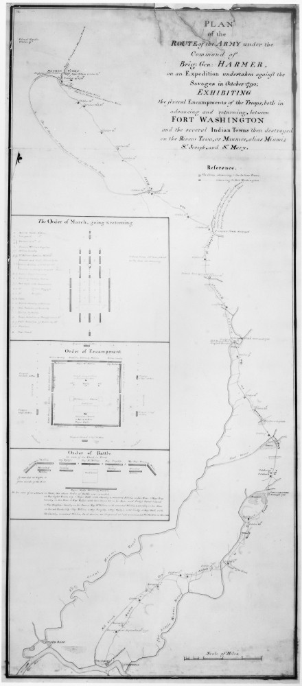 Indian Raid Map, 1790. /Nplan Of The Route Of The Raids On Native ...