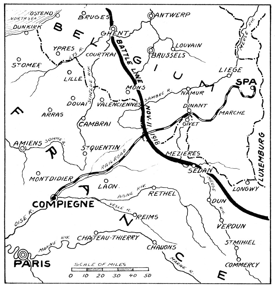 World War I: Map, C1916. /Nmap Showing The Distance Traveled By German ...
