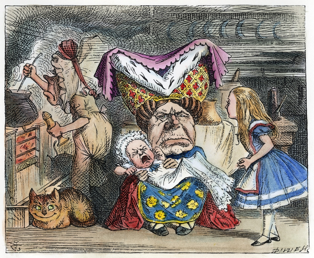 Alice In Wonderland, 1865./Nthe Pig And Pepper. Illustration By Sir ...