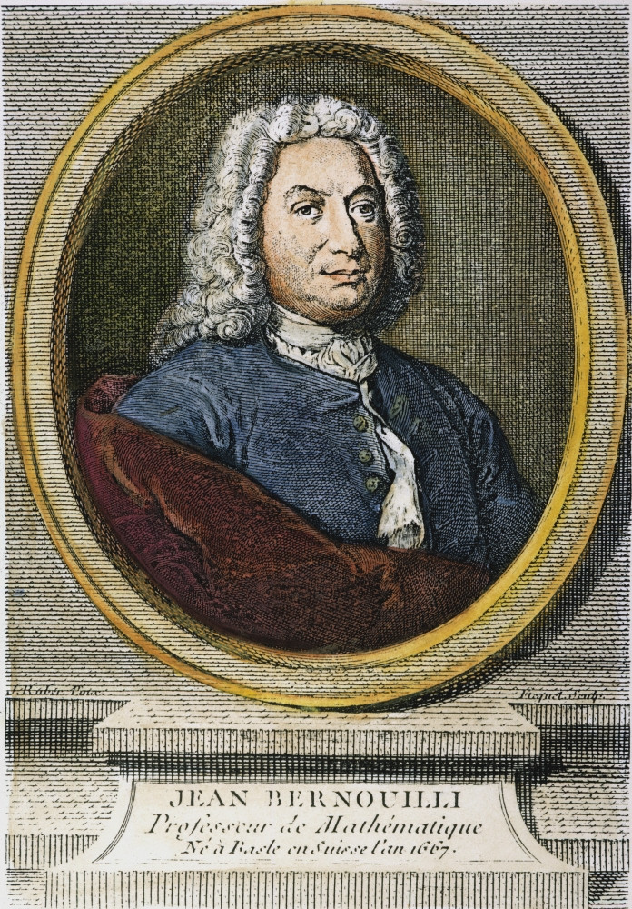 Jean Bernoulli (1667-1748)./Nfrench Colored Engraving, 18Th Century ...