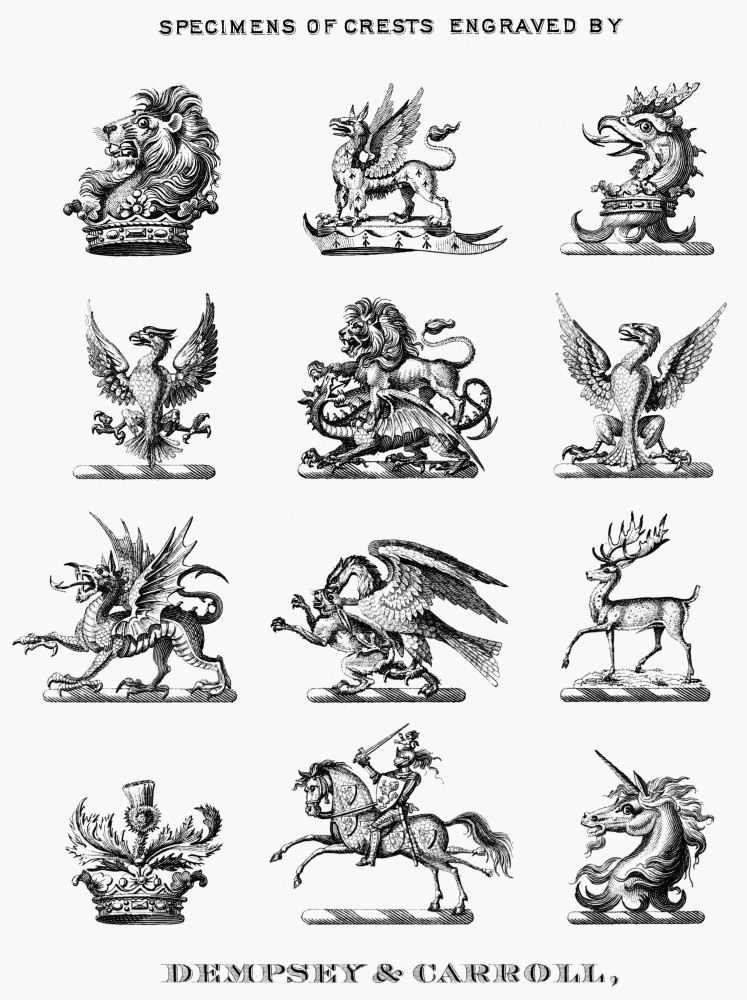 Engraver'S Crests. /Nspecimens Of Crests Used On Stationary Engraved By ...