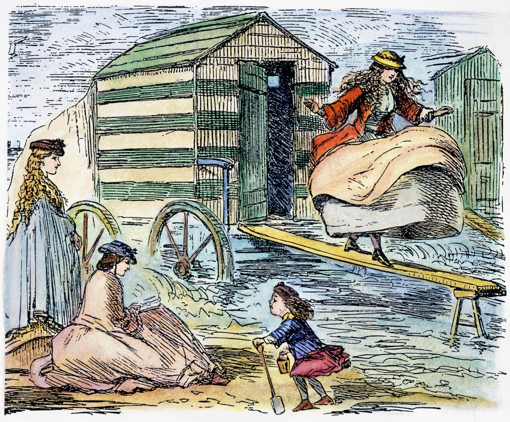 Bathing Machine, 19Th C. /Na Bathing Machine At A 19Th Century Seaside ...