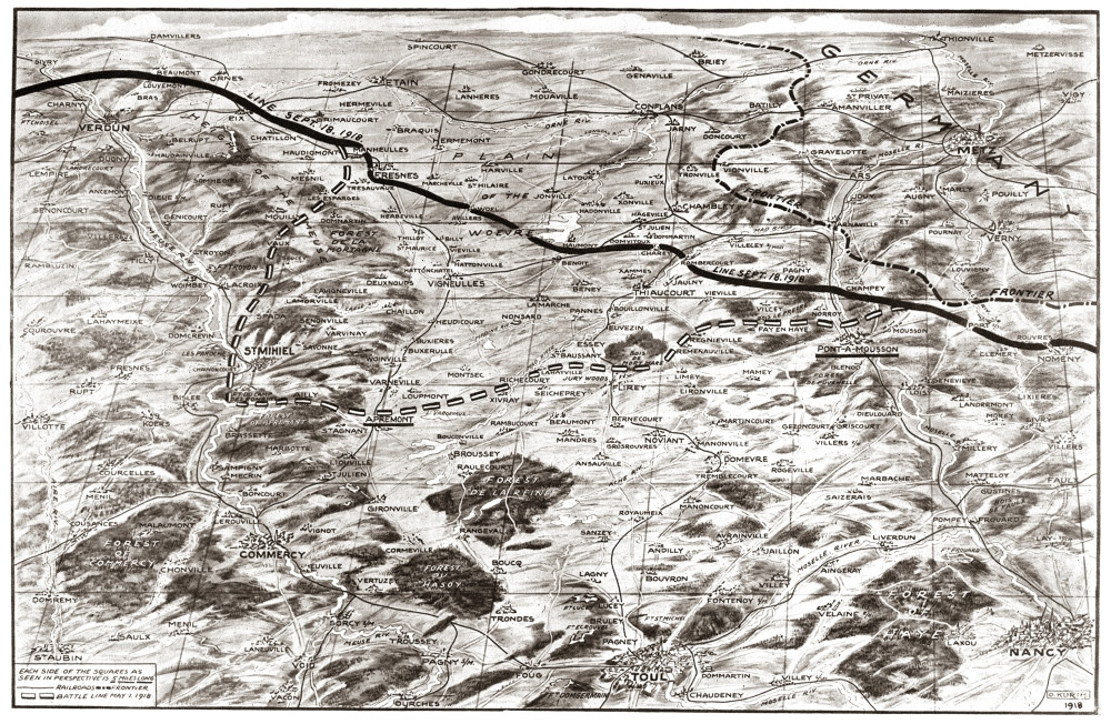 World War I: Saint-Mihiel. /Nmap, 1919, Showing The Battle Of Saint ...