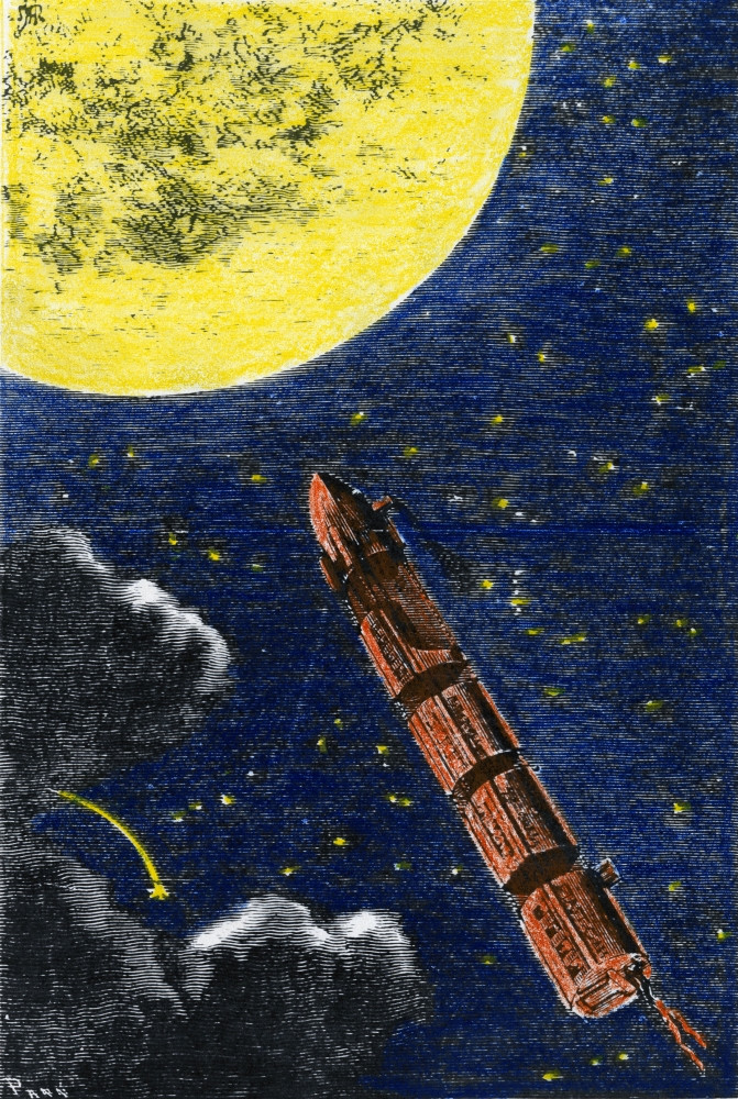 Verne: Earth To Moon, 1865. /Nengraving From A 19Th-Century Edition Of ...