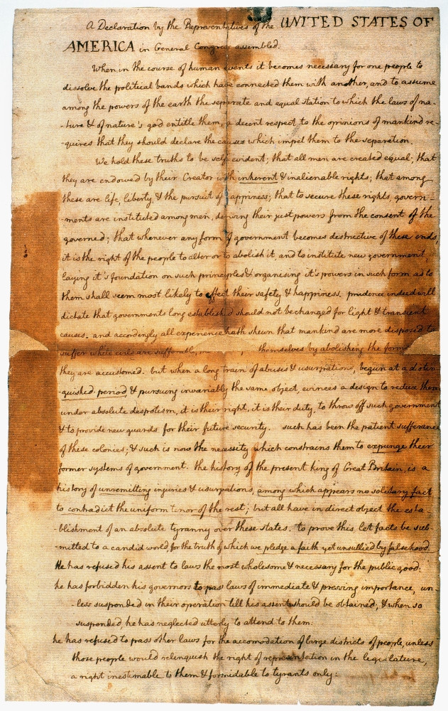 Declaration Of Independence /Na Draft Of The Declaration Of ...