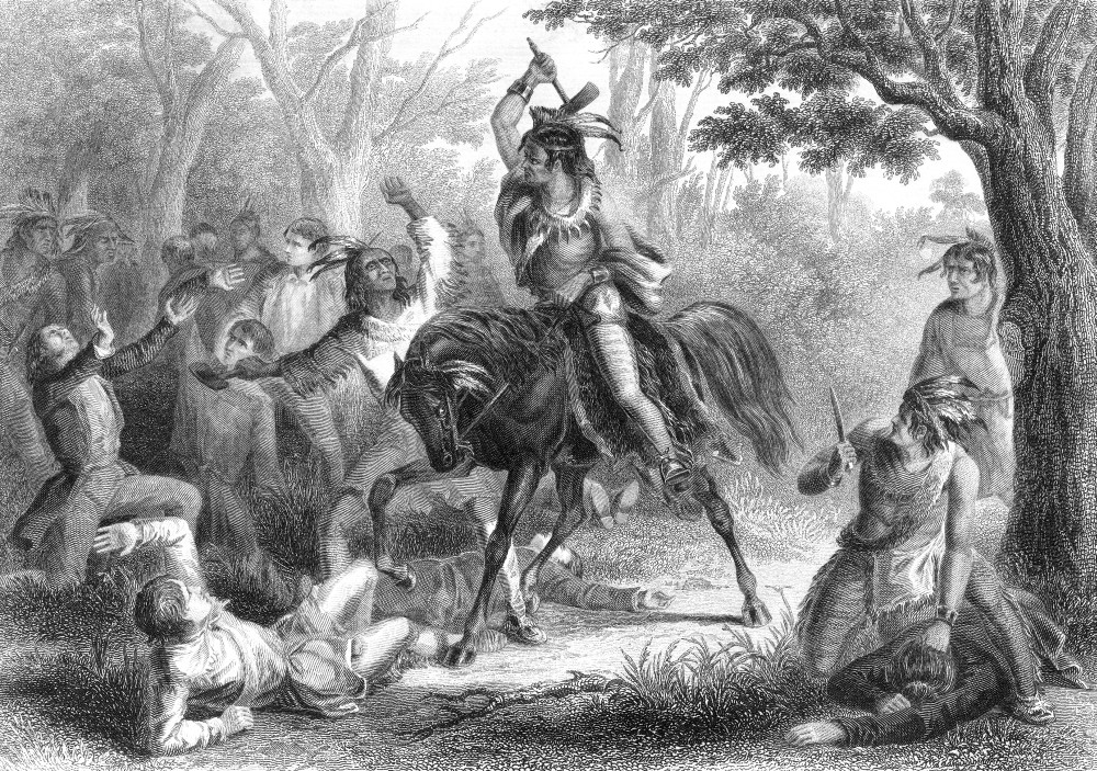 Tecumseh (1768?-1813). /Nnative American Shawnee Chief. Tecumseh Saving ...