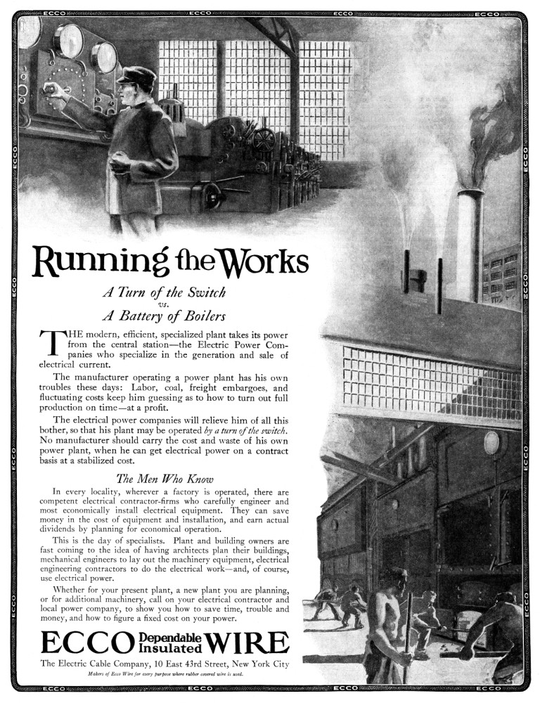 Ad: Electric Cable, 1918. /Namerican Advertisement For The Electric ...