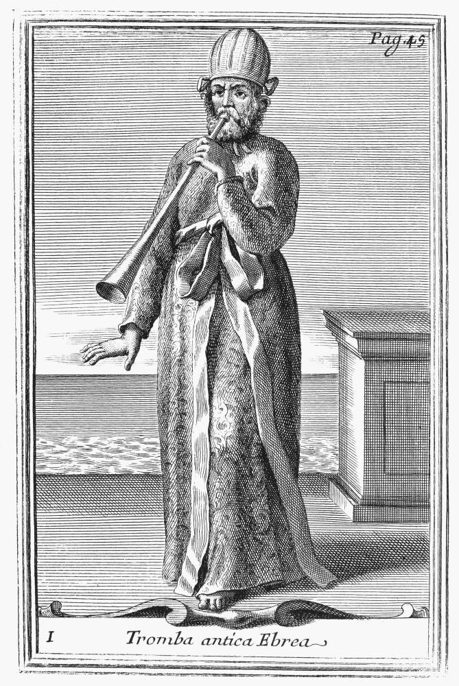 Hebrew Trumpet, 1723. /Ncopper Engraving, 1723, By Arnold Van ...