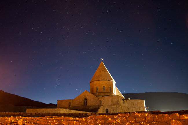 Starry night sky above Saint Thaddeus Monastery, Iran Poster Print by ...