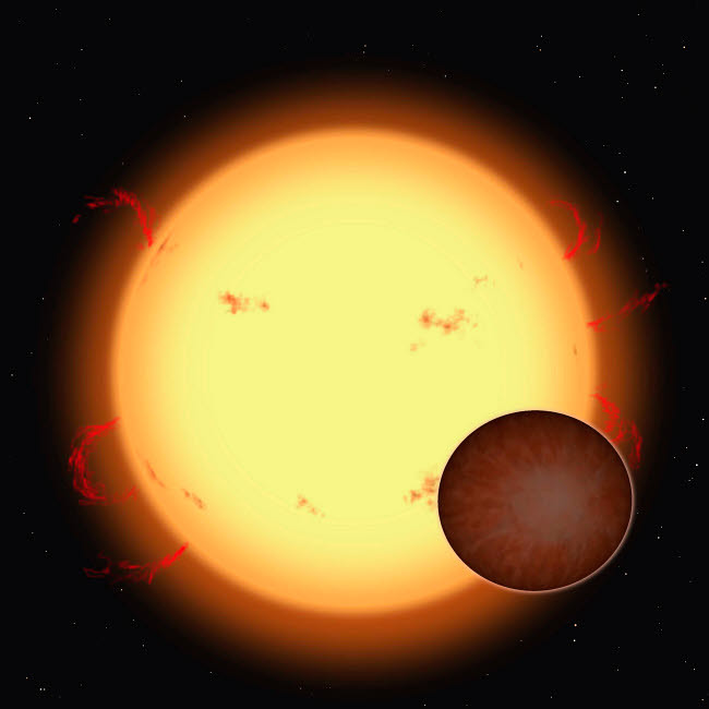 The extrasolar planet HD 209458 b passing in front of its star Poster ...