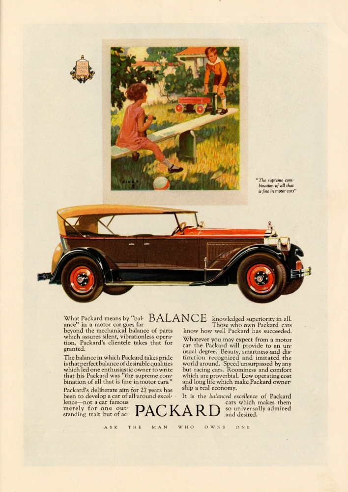 Magazine advertising of the Packard automobile. Poster Print by Unknown ...