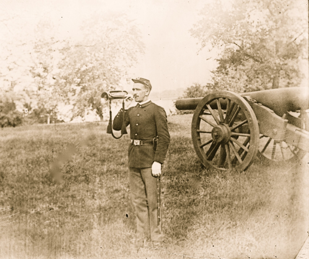 The Bugler plays before an artillery piece Poster Print - Item ...