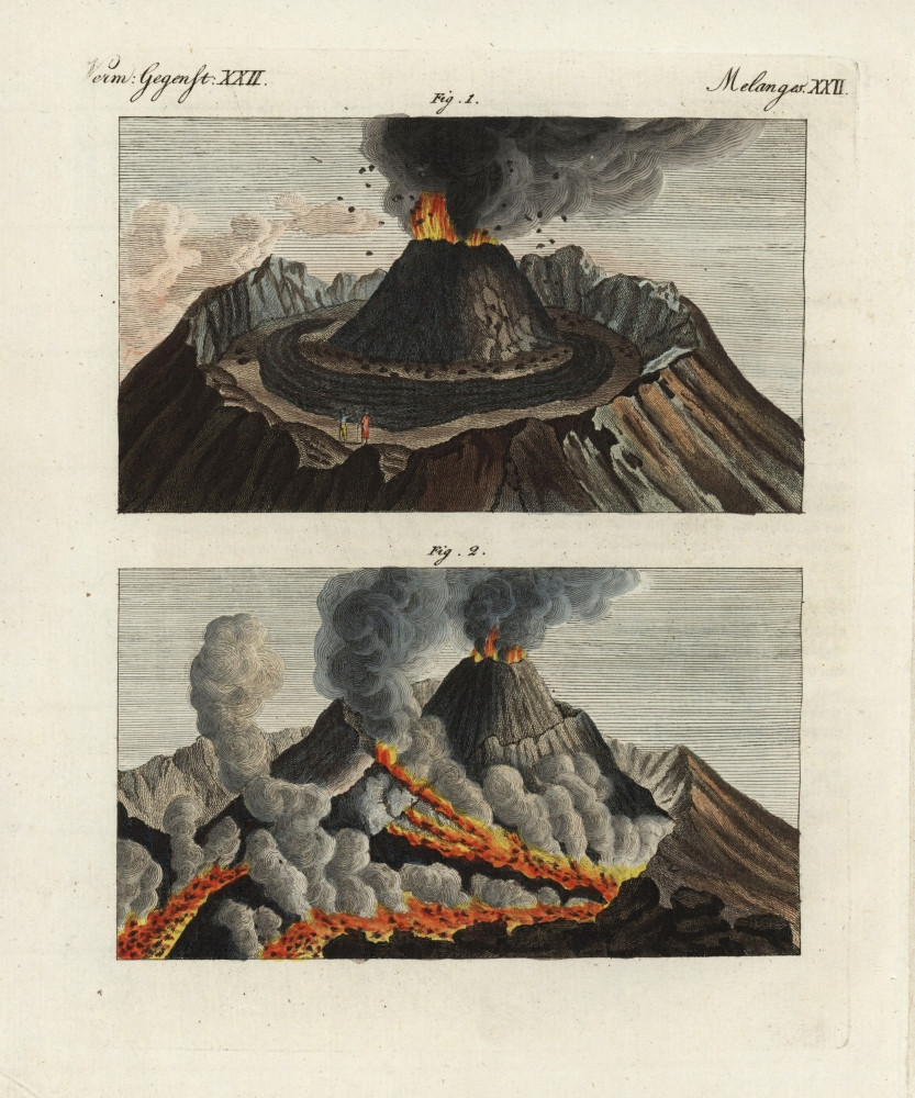Views Of The Crater Of Mt Vesuvius Poster Print By ® Florilegius / Mary ...