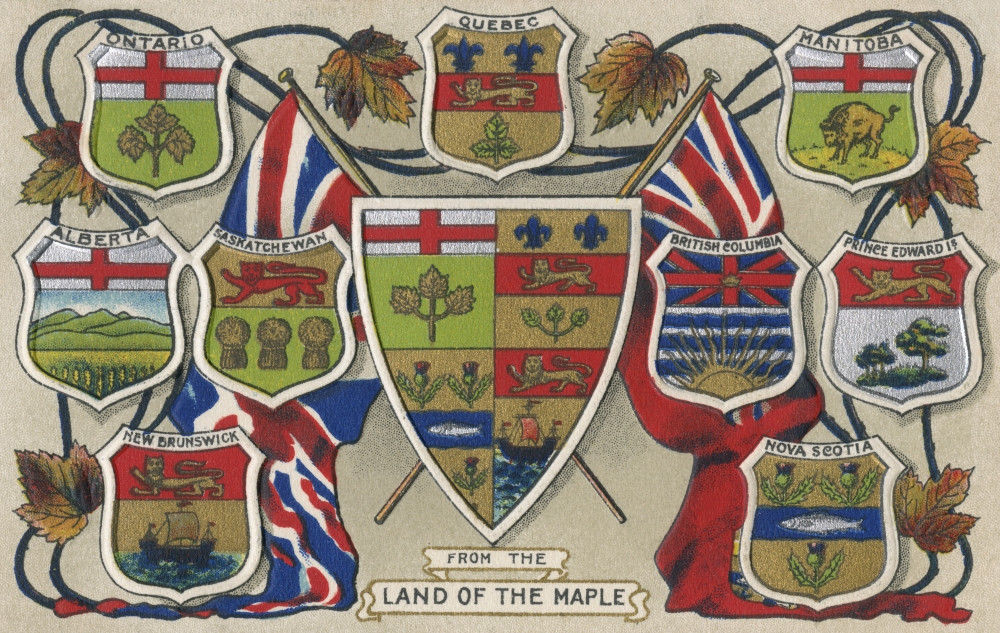Heraldic Shields Of The Provinces Of Canada Poster Print By Mary Evans ...