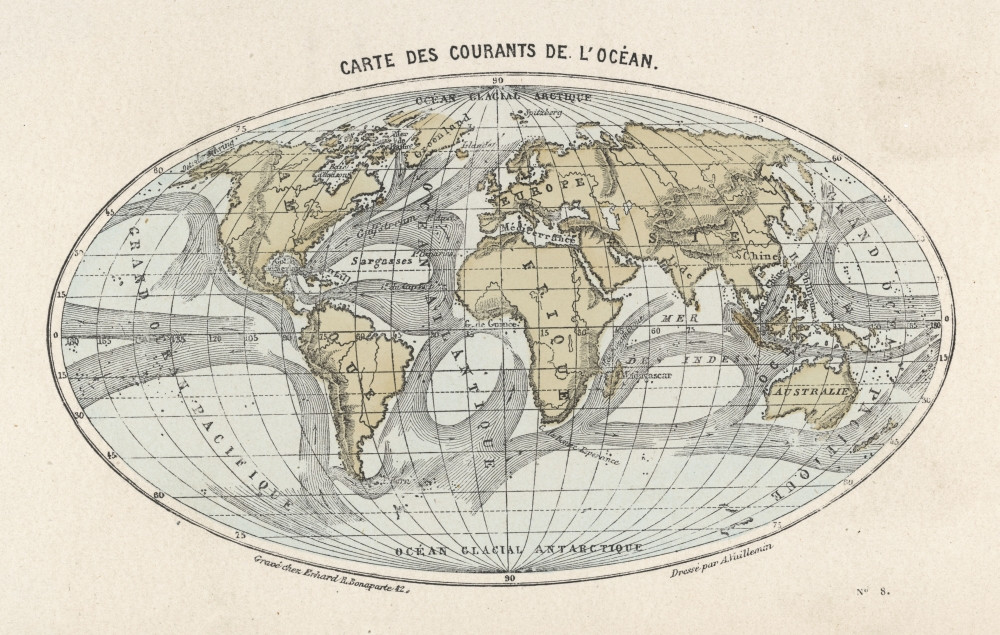 Maps/World/Currents Poster Print By Mary Evans Picture Library - Item ...