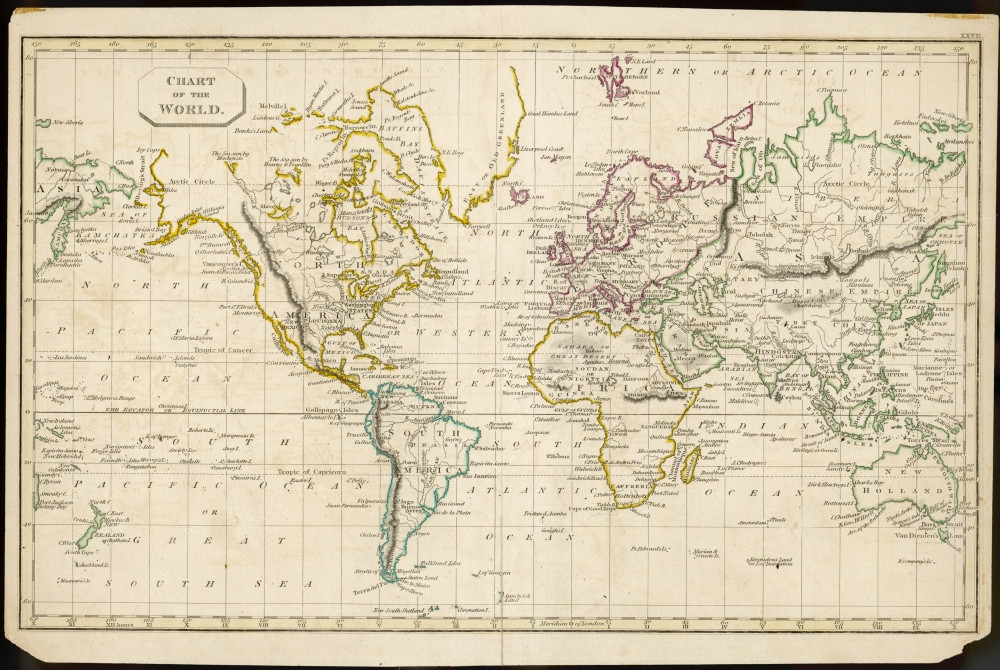 Maps/World/1827 Poster Print By Mary Evans Picture Library - Item ...