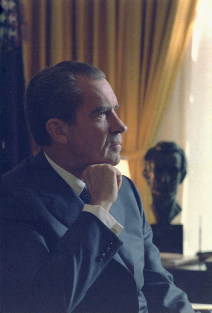 President Richard Nixon In A Self-Consciously Posed Official Portrait ...