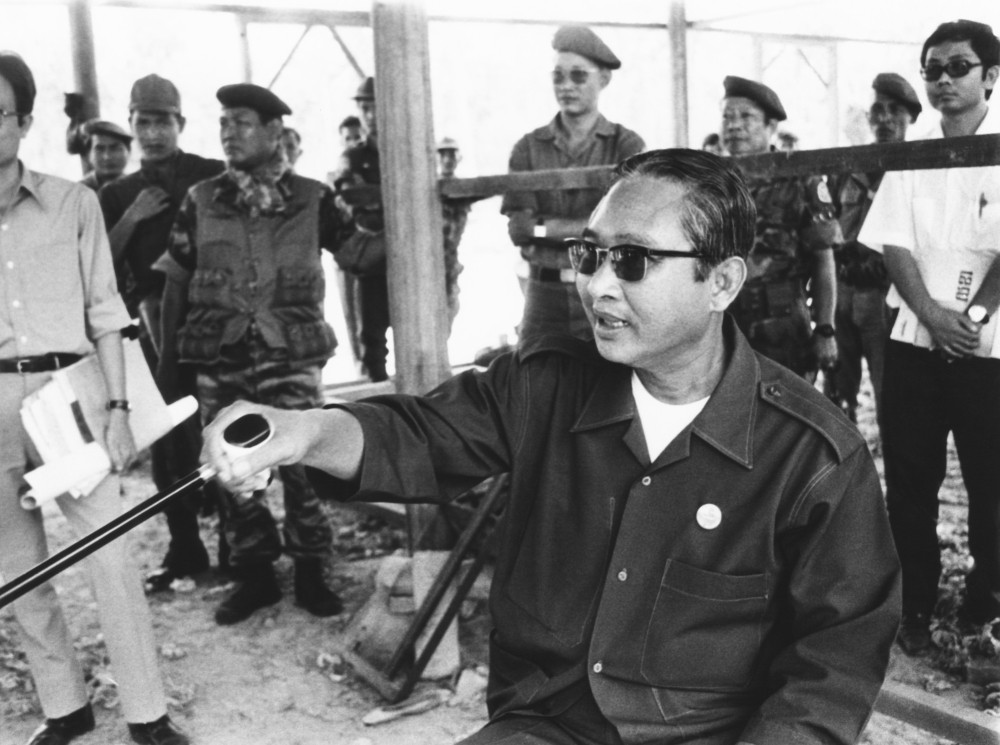 Cambodian Prime Minister Lon Nol At A Press Conference In Phnom Penh ...