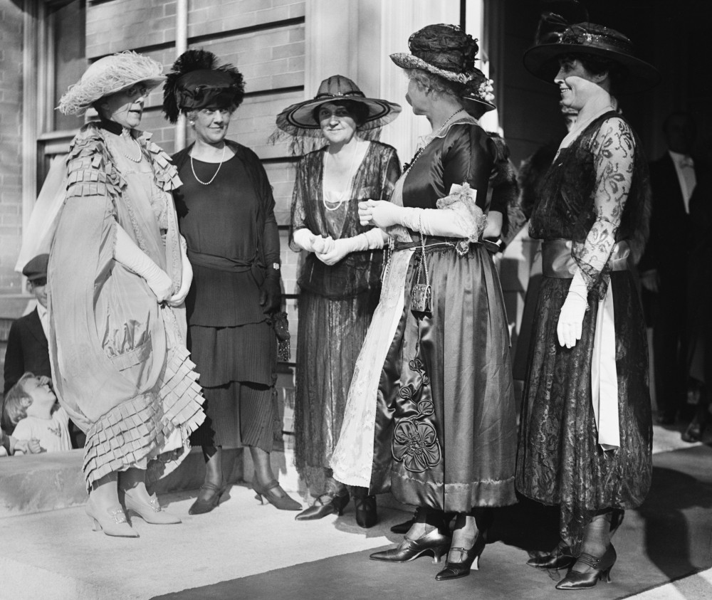 First Lady Florence Harding With A Group Including Grace Coolidge ...
