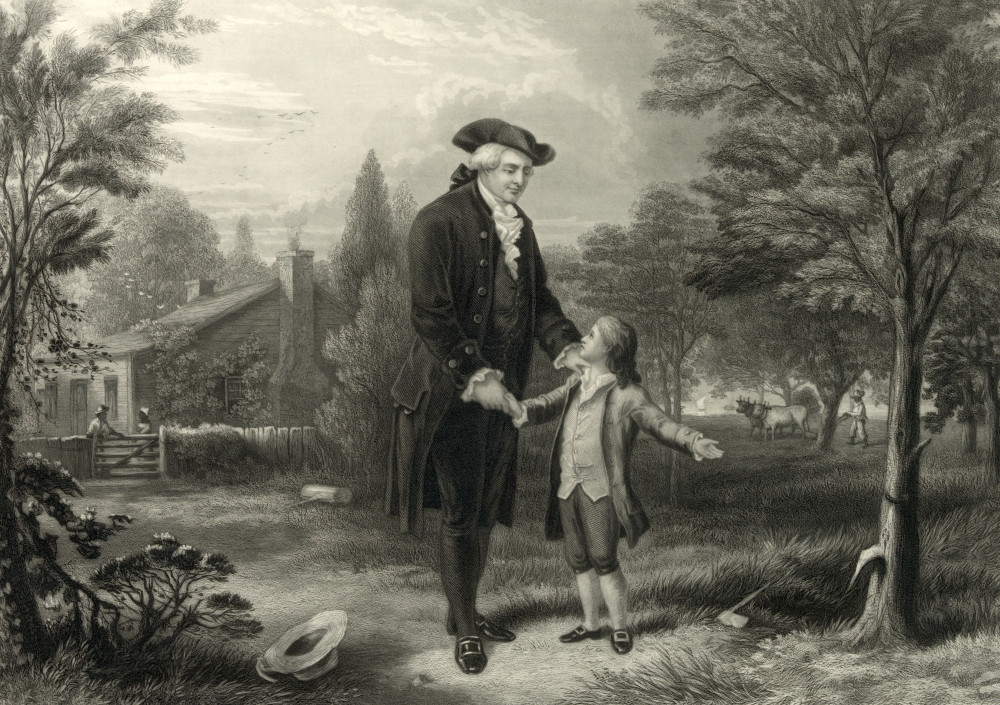 George Washington And The Cherry Tree. George Washington Confesses To ...