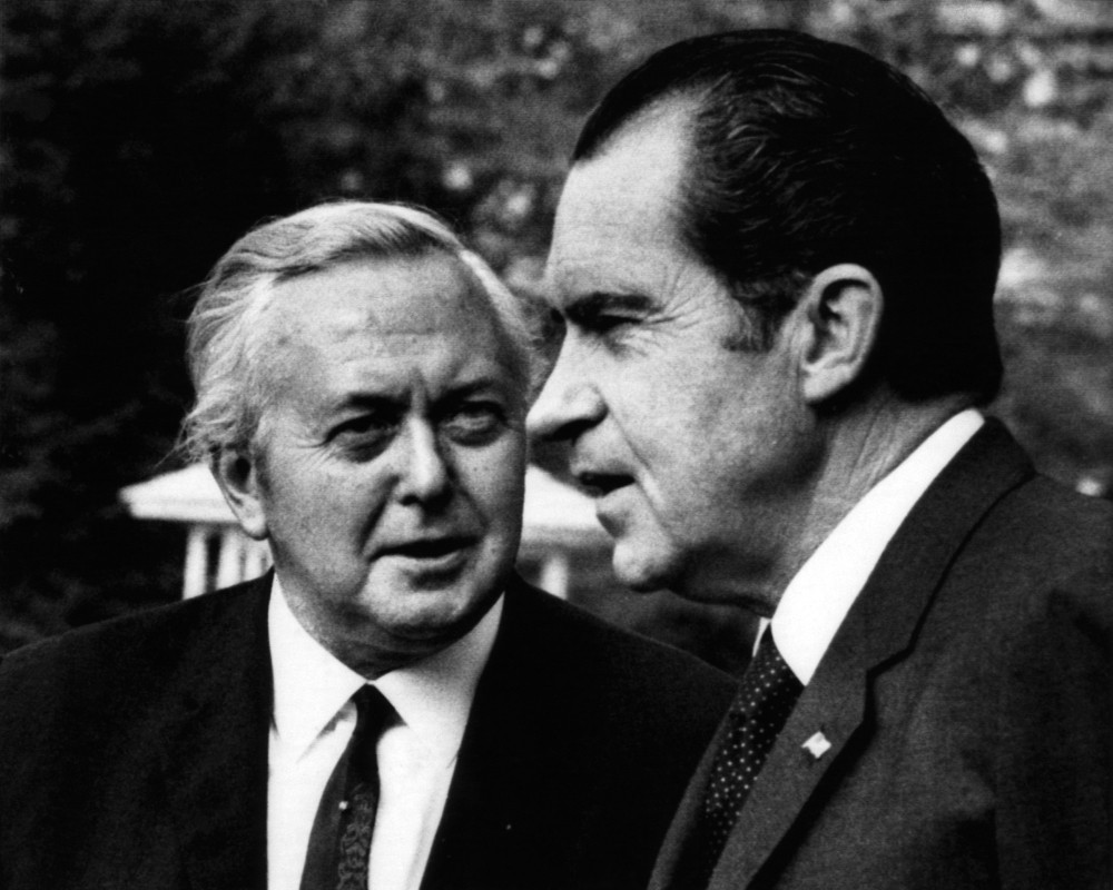 Nixon Presidency. Former British Prime Minister Harold Wilson And Us ...
