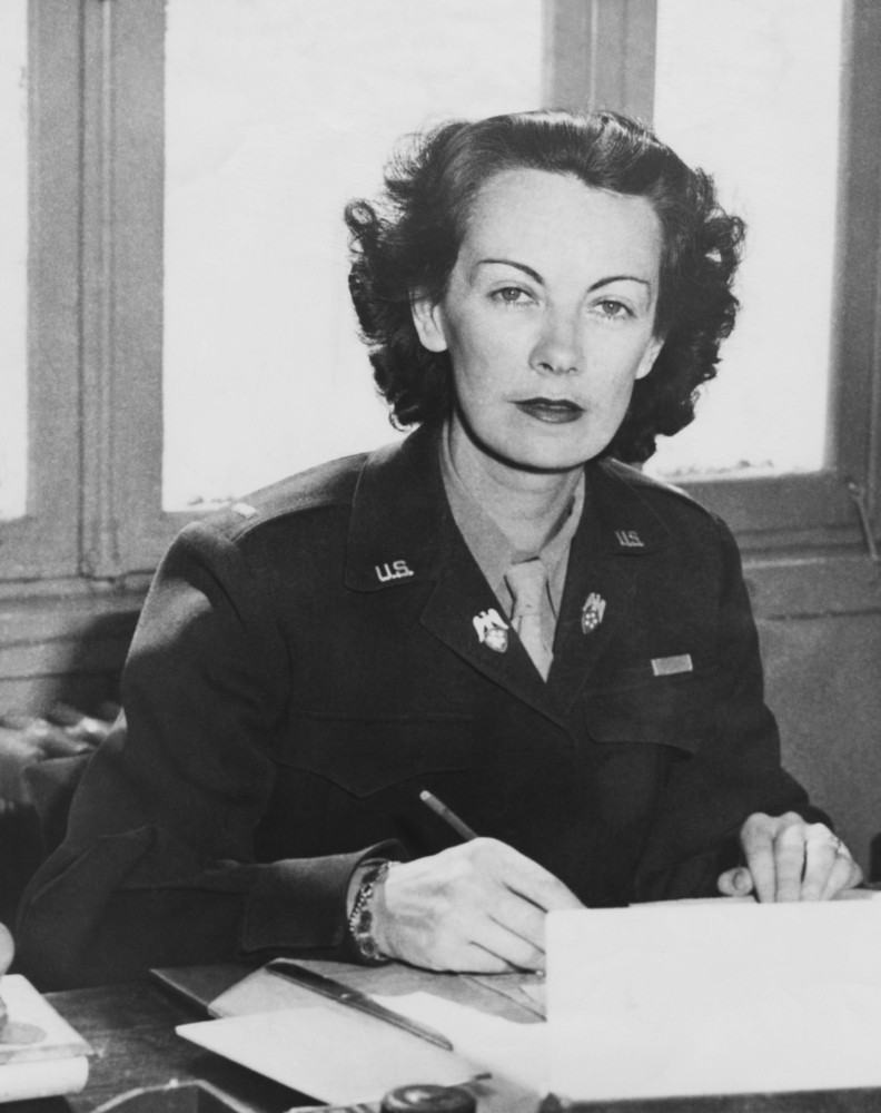 Kay Summersby Seated Between Generals Eisenhower And Mark Clark In A ...