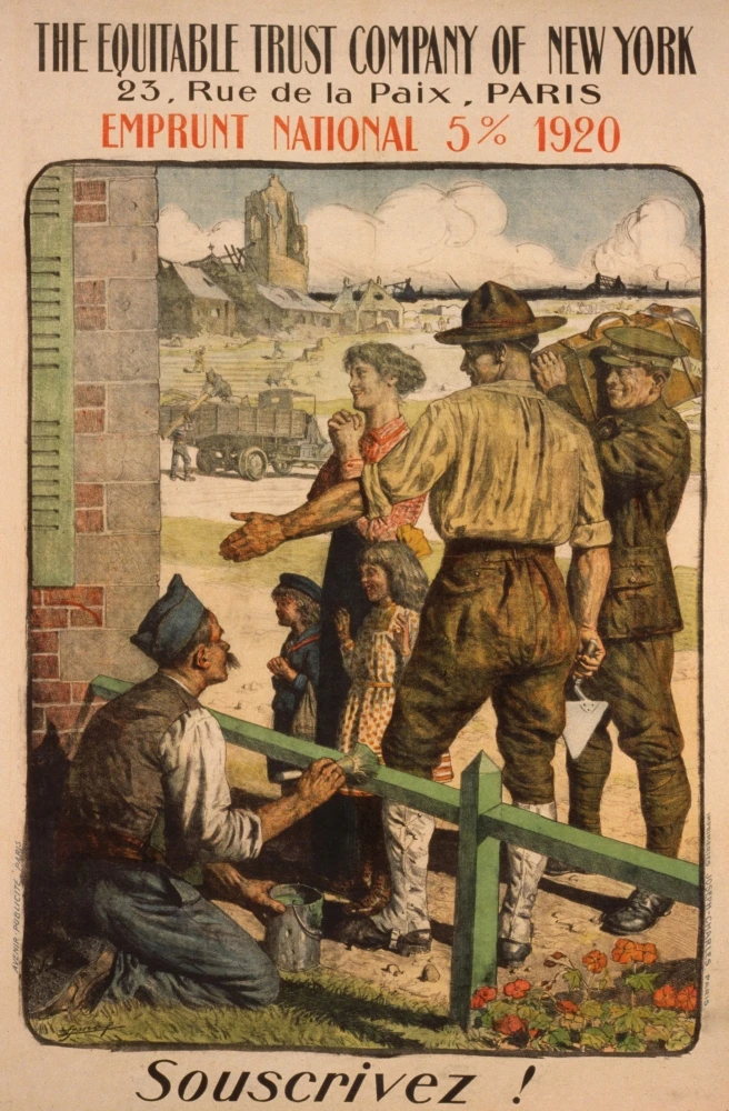 French Post-Ww1 Era Poster Urging Subscription To The National Loan Of ...