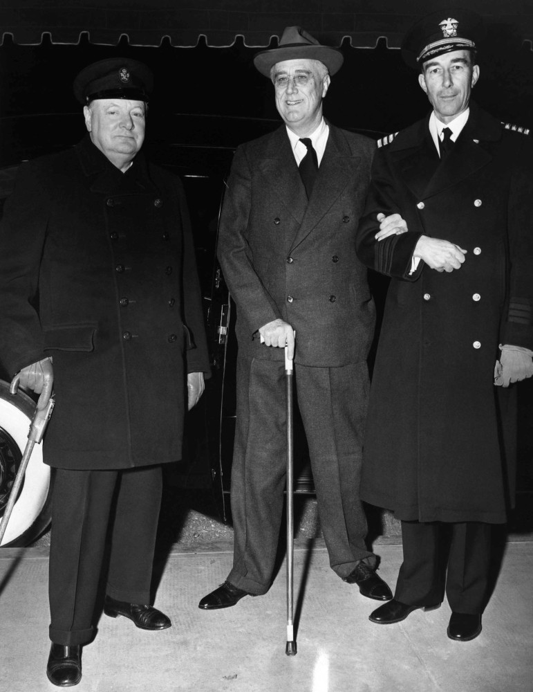 World War Ii. From Left British Prime Minister Winston Churchill ...