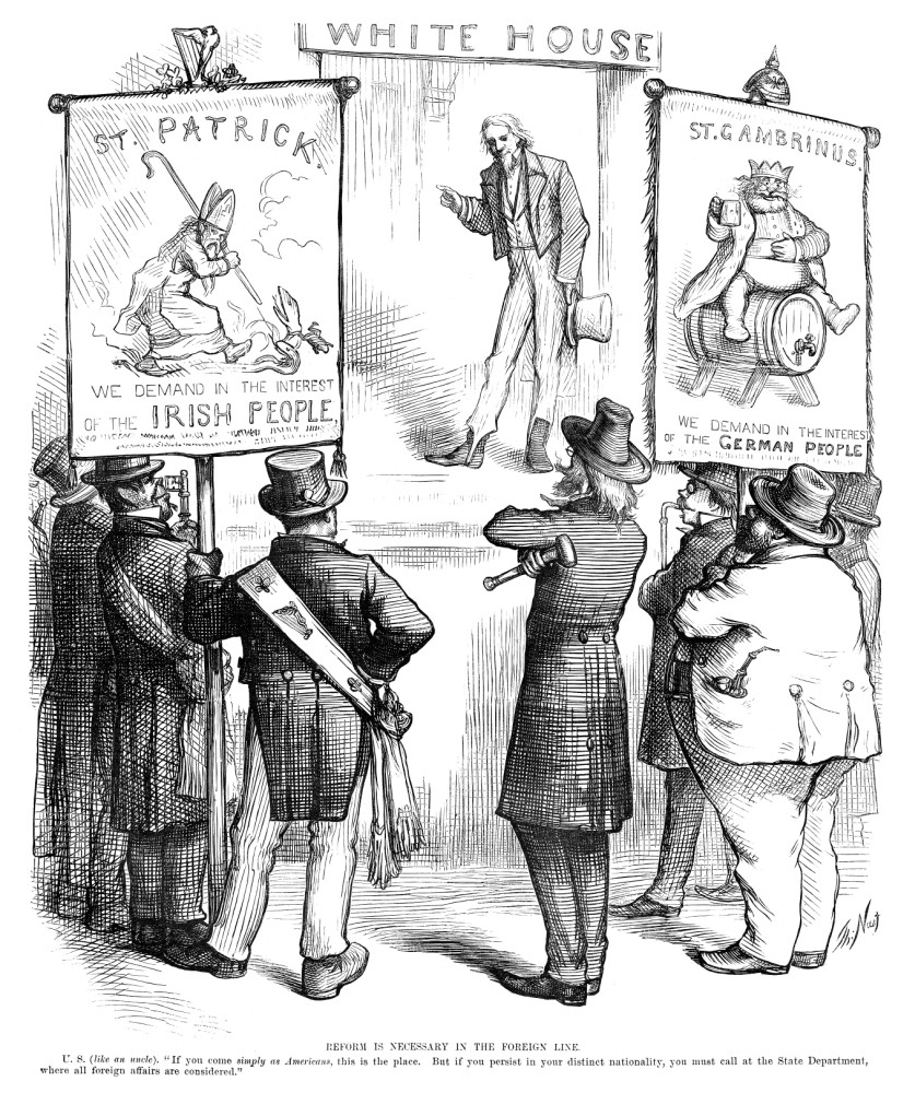 Cartoon: Immigration, 1877. /N'Reform Is Necessary In The Foreign Line ...