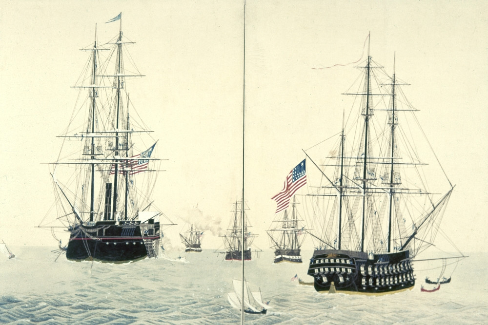 Japan: Perry Expedition. /Ntwo Of The Ships In Commodore Matthew Perry ...