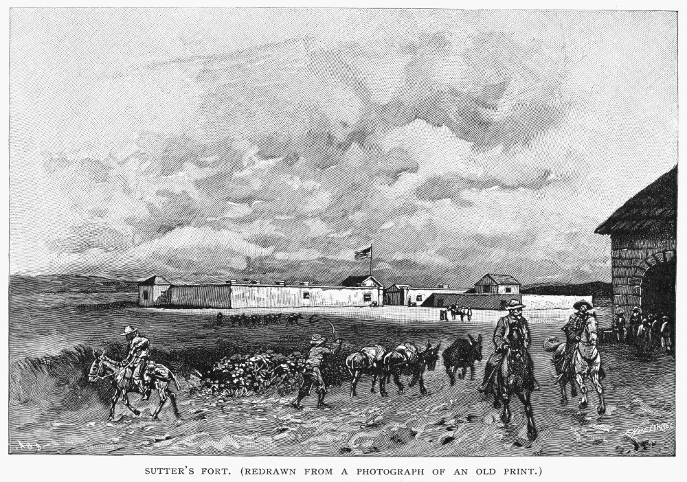 Sutter'S Fort, 19Th Century. /Na View Of Fort Sutter, An Agricultural ...