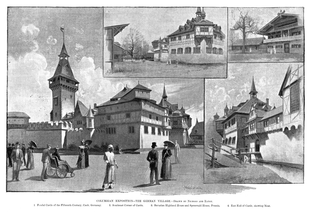 Columbian Exposition, 1893. /Nthe German Village, Featuring A Feudal ...