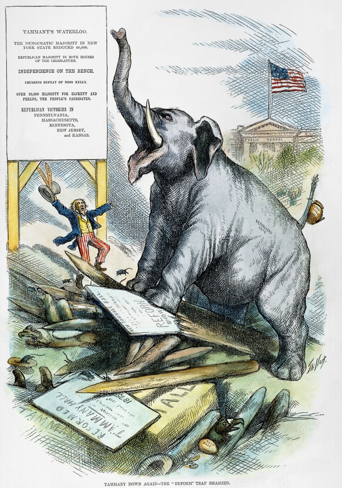 Nast: Tweed Cartoon, 1875. /N'Tammany Down Again -- The Reform Trap ...