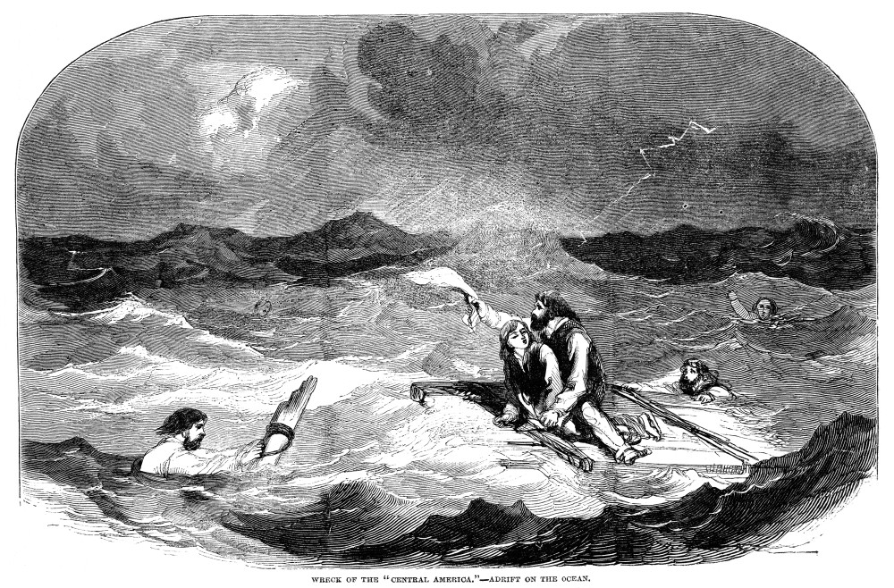 Steamship Accident, 1857. /Nsurvivors From The American Steamship ...