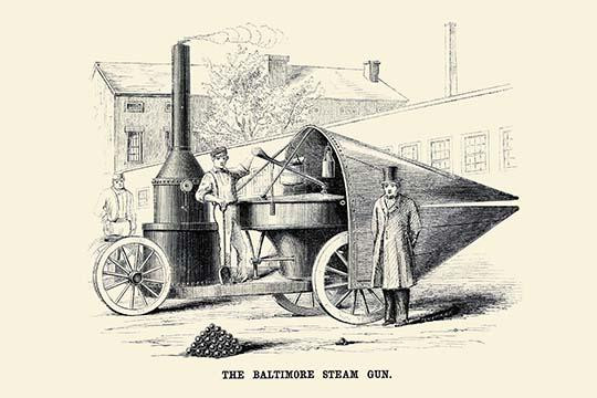 Unique civil war invention! A piece of artillery, a steam powered ...