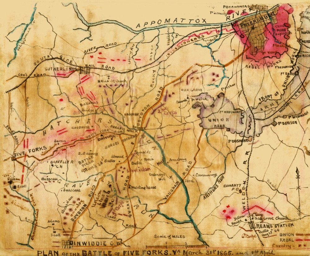 Battle of Five Forks, Va., March 31st 1865 and 1st April.. View from ...