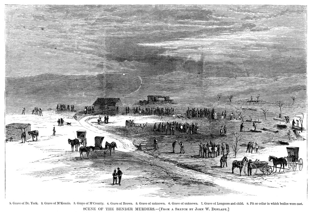 Bender Murders, 1873. /N'Scene Of The Bender Murders.' The Home And ...