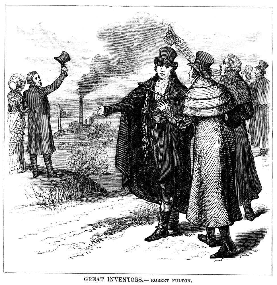 Robert Fulton (1765-1815). /Namerican Engineer And Inventor. Onlookers ...