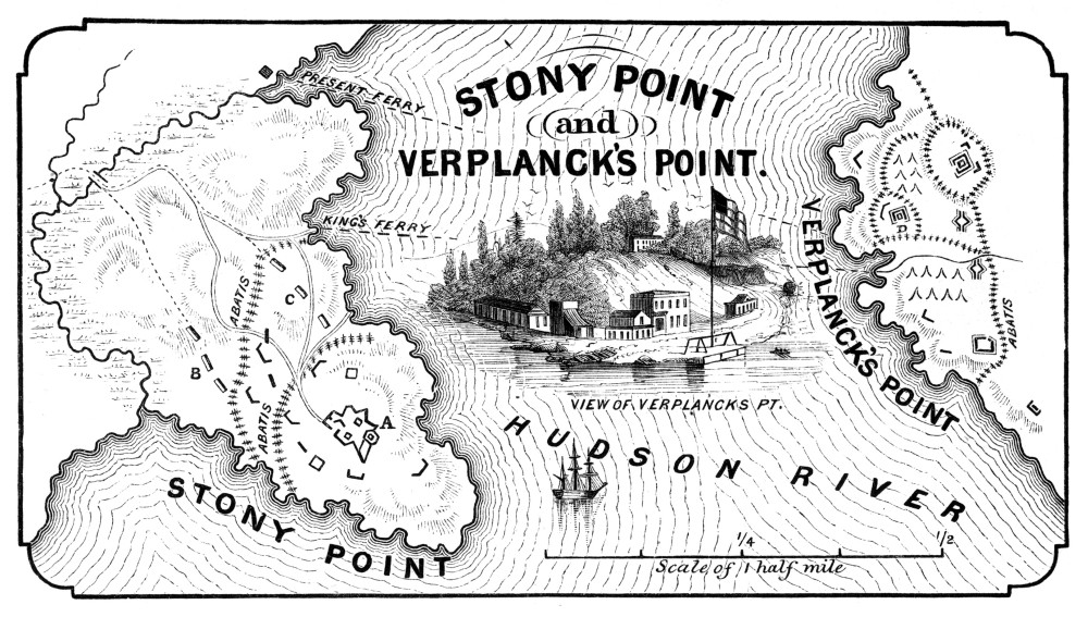 Stony Point Map, 1779. /Nmap Of Stony Point And Verplanck'S Point On ...