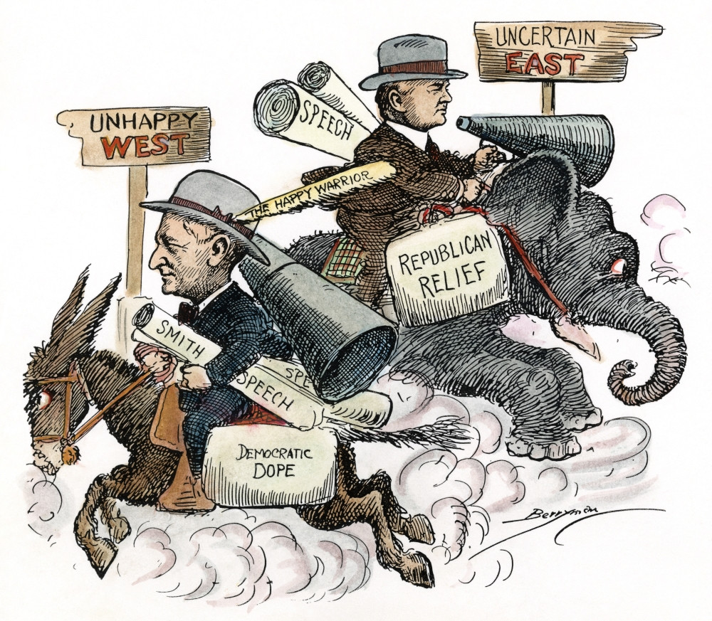 Cartoon: Campaign, 1928. /Nal Smith, The Democratic Party Candidate For ...