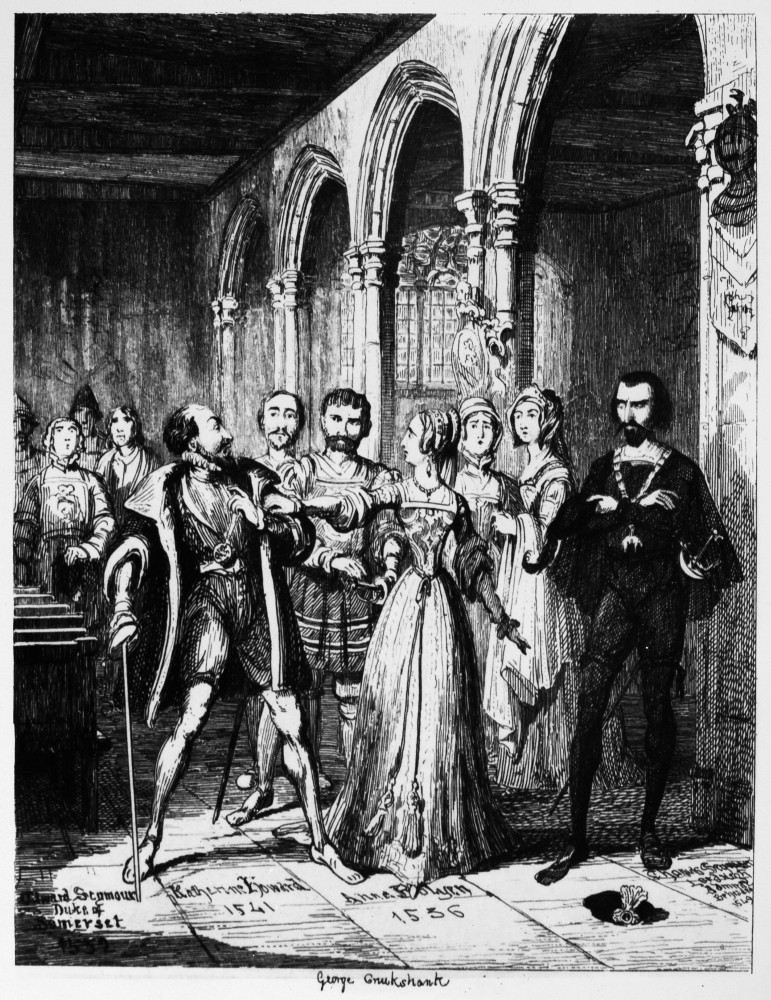 Cruikshank: Tower Of London. /N'Queen Jane Interposing Between ...