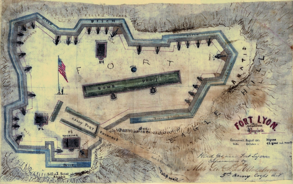 Fort Lyon located on Eagle Hill in Alexandria, Virginia. . Fort Lyon ...