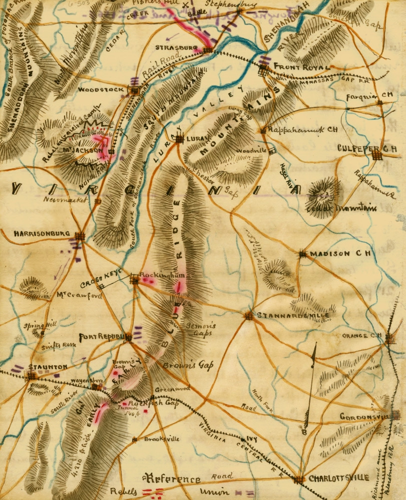 Map of the Shenandoah Valley Campaign, 1864. Shows the area of the ...