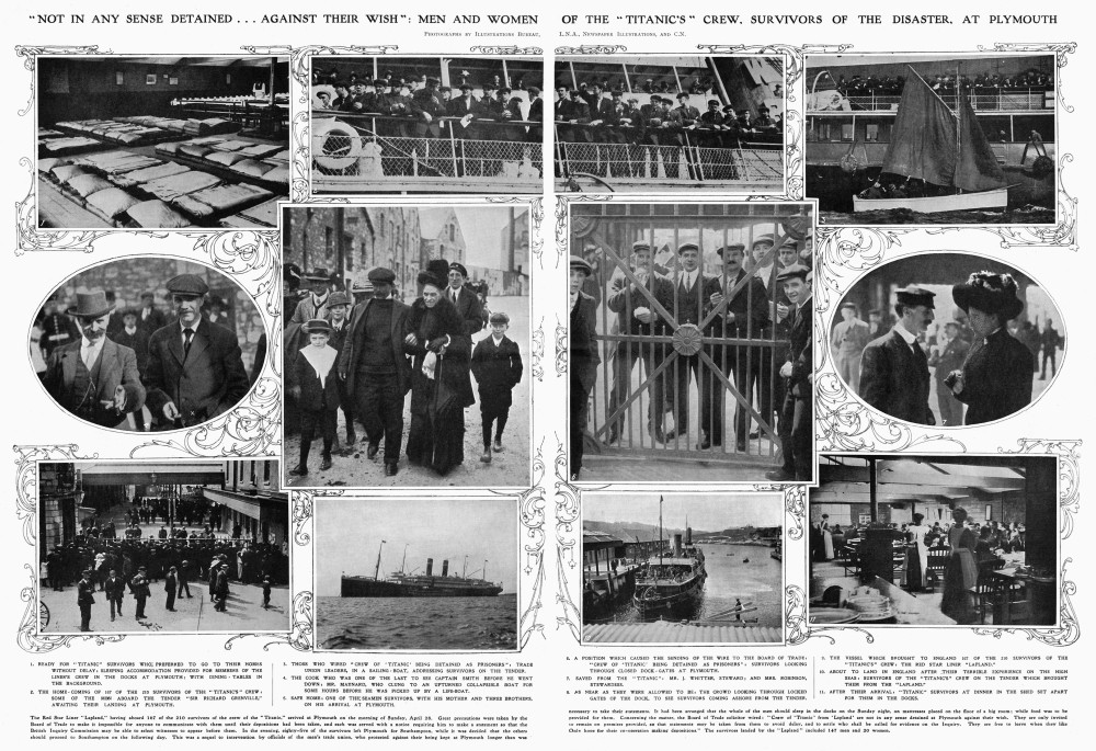 Titanic: Survivors, 1912. /Nsurvivors Of The Titanic Shipwreck Arriving ...