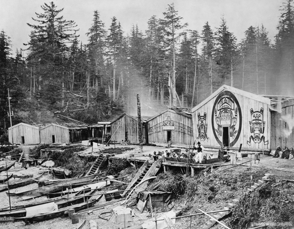 Kwakiutl Village, 1881. /Na View Of The Nahwitti (Kwakiutl) Village Of ...