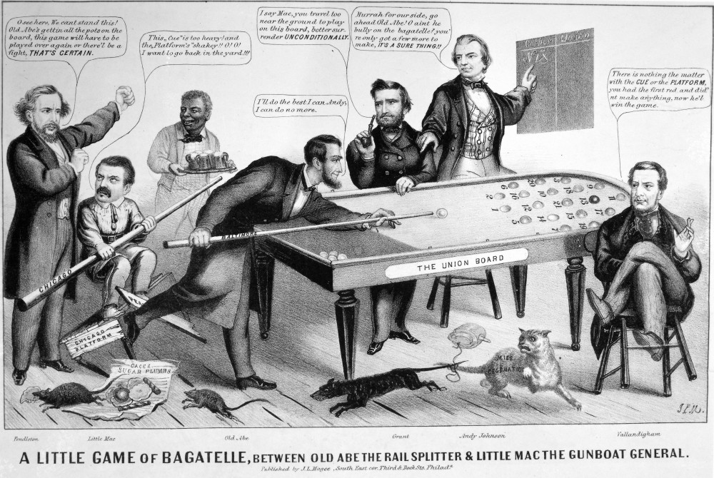 Cartoon: Election Of 1864. /N'A Little Game Of Bagatelle, Between Old ...
