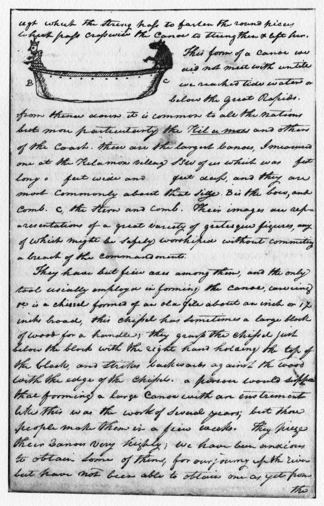 Lewis & Clark: Canoe, 1806. /Ndescription Of Northwest Coast Native ...